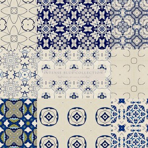 Intense Blue Digital Paper - Scrapbook Papers - Seamless Patterns ...