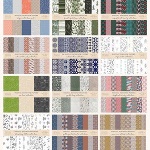 Unique Digital Paper Bundle - Seamless Patterns - Printable Scrapbook ...