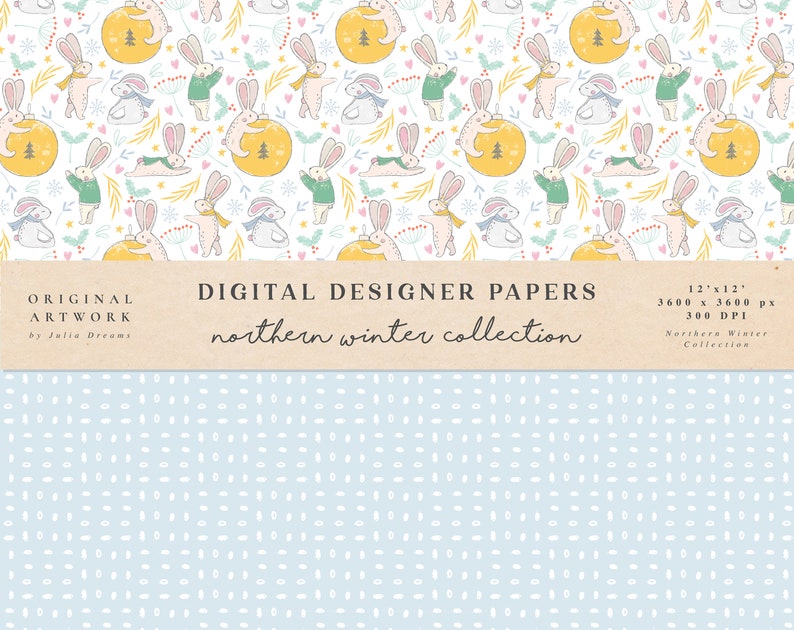 Northern Winter Digital Paper Scrapbook Paper Seamless | Etsy