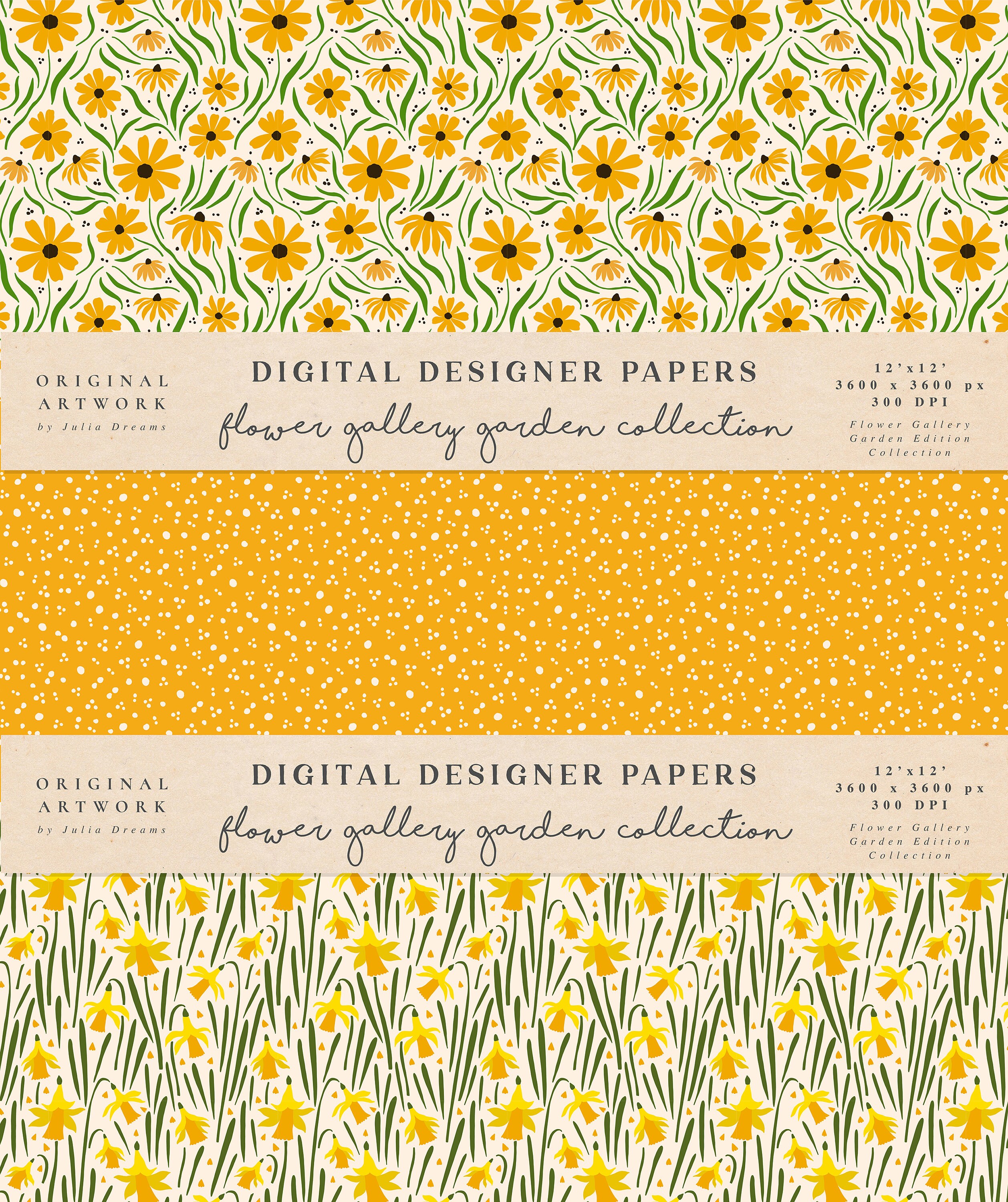 Flower Gallery Garden Digital Papers Part 2 Scrapbook | Etsy