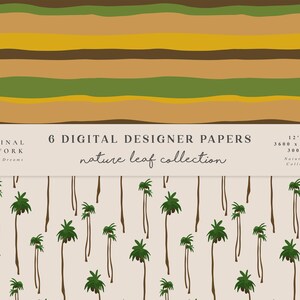 Nature Leaf Digital Paper - Scrapbook Paper - Seamless Patterns ...