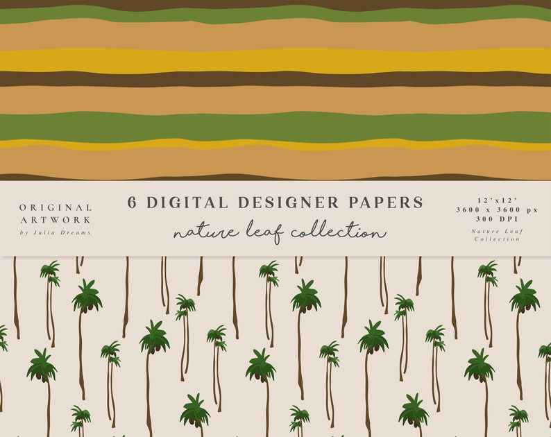 Nature Leaf Digital Paper Scrapbook Paper Seamless | Etsy