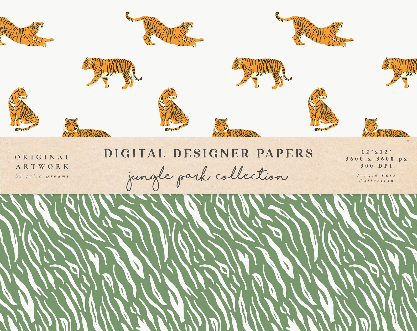 Jungle Digital Paper Scrapbook Paper Seamless Patterns - Etsy