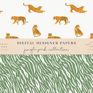 Jungle Digital Paper - Scrapbook Paper - Seamless Patterns - Digital ...