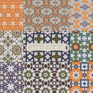 Moroccan Digital Paper - Scrapbook Papers - Seamless Patterns Tiles ...
