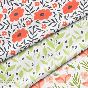 Blooming Bouquet Digital Paper Set - Scrapbook Paper - Seamless ...