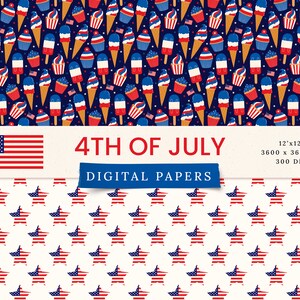4th of July Digital Papers - Commercial Use - Scrapbook Paper ...