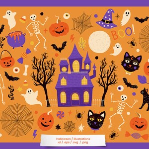 Halloween Clipart - Svg Bundle Download - Digital Papers - Instant ...