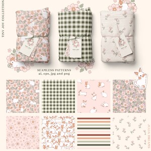 Cute Bunnies Digital Papers - Commercial Use - Scrapbook Paper ...
