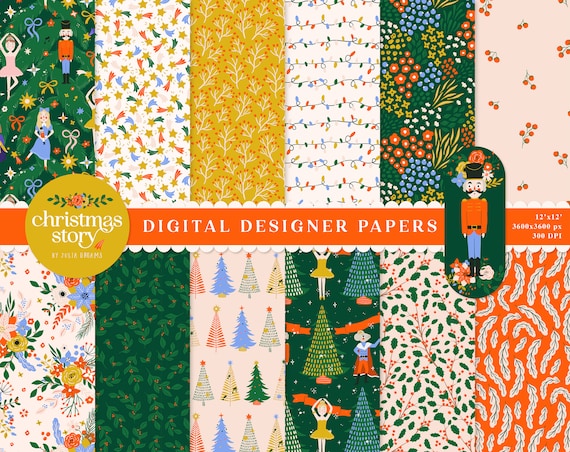 Christmas Story Digital Paper Set 1 Nutcracker Scrapbook - Etsy