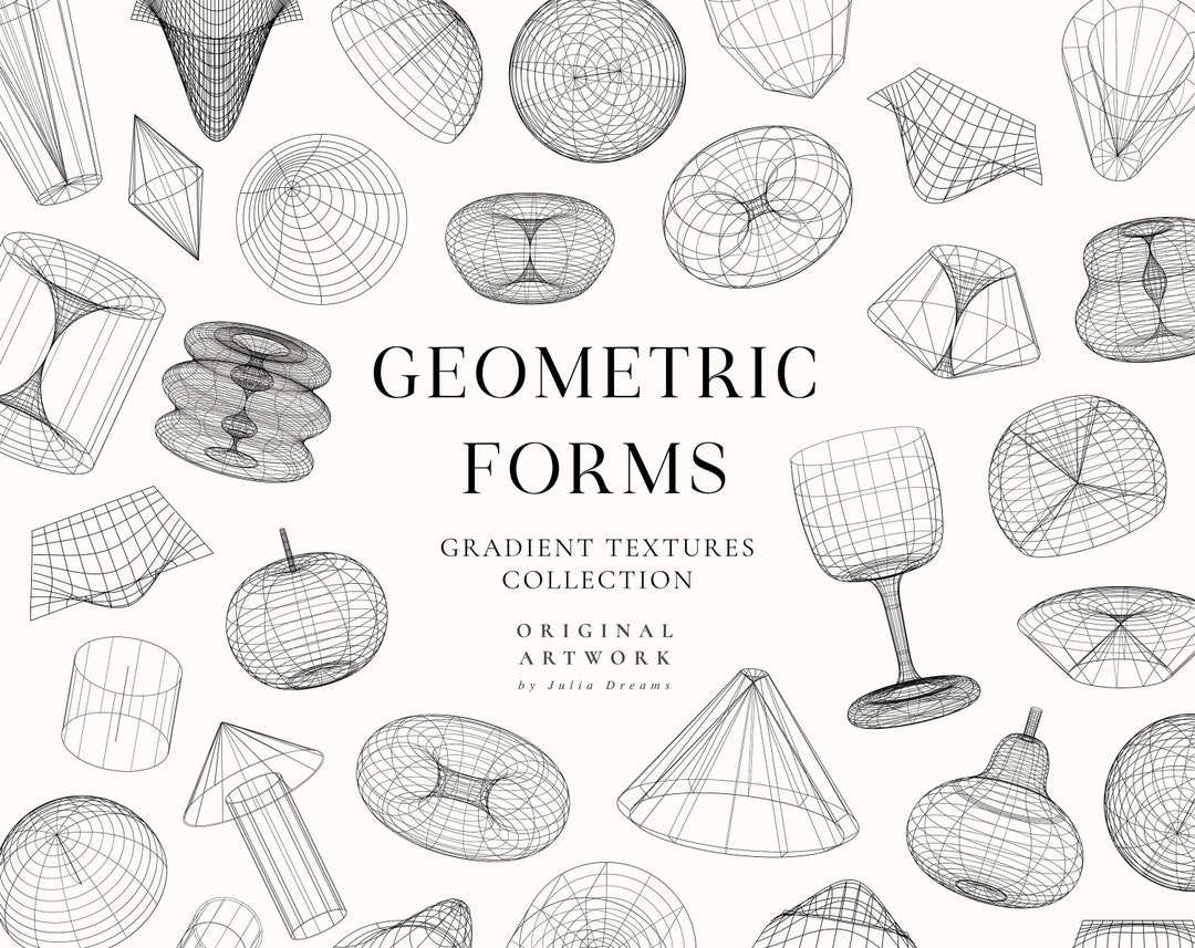 Geometric Forms 3D Objects - Digital Clipart - Instant Download ...