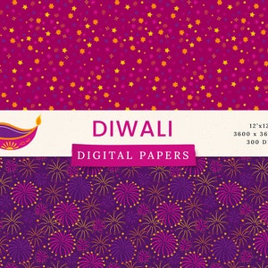Diwali Digital Papers - Commercial Use - Scrapbook Paper - Seamless ...