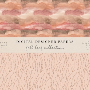 Fall Leaf Digital Paper - Scrapbook Papers - Seamless Patterns ...