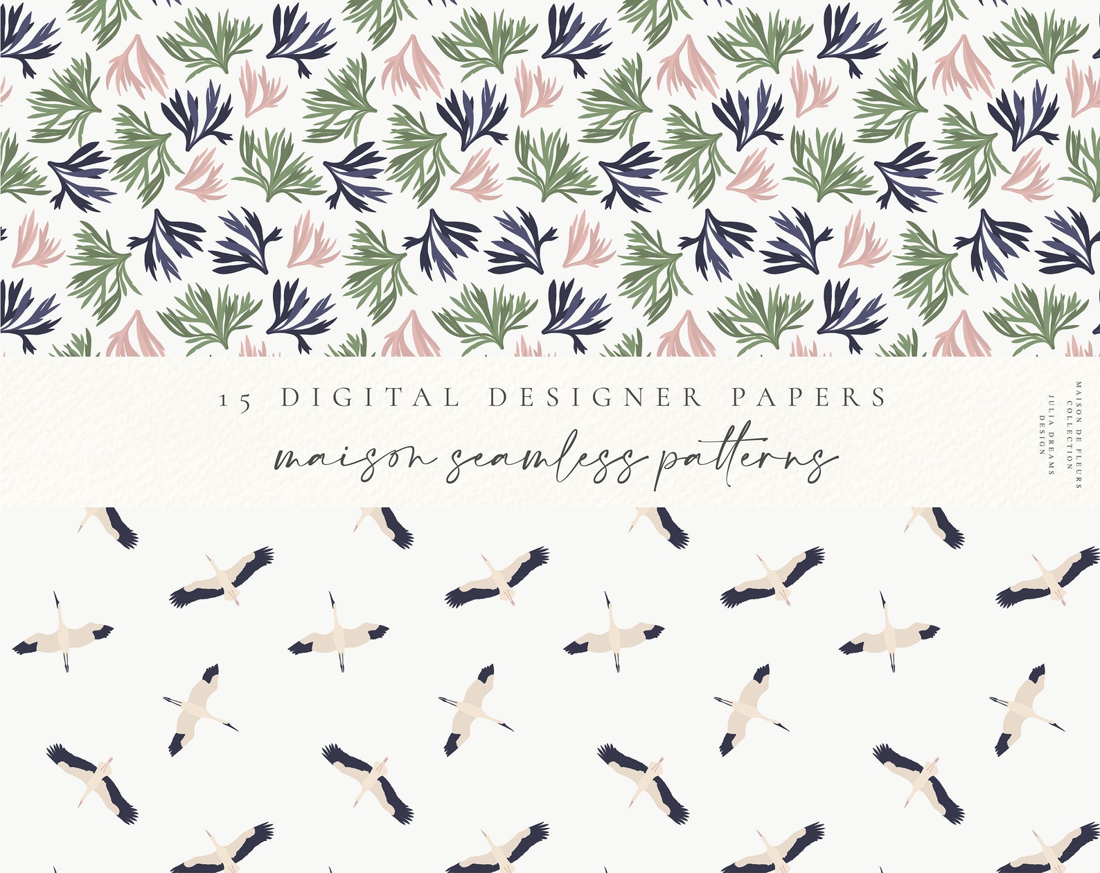 Maison Digital Paper Scrapbook Paper Seamless Patterns - Etsy