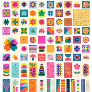 Retro Risograph Geometry Creator - 2000s 90s Y2K - Logo Digital Clipart - Printable Wall Art ...