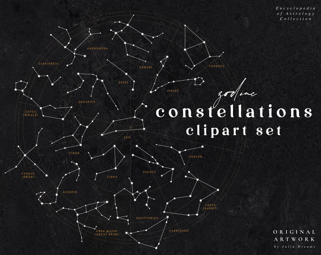 Zodiac Constellations Clipart Set - Zodiac Download - Instant Download ...