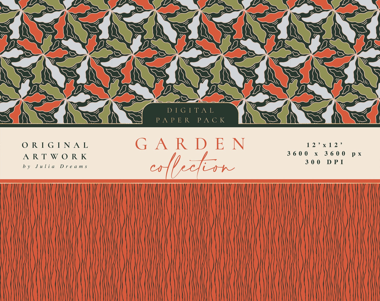 Garden Digital Paper - Scrapbook Paper - Seamless Patterns - Digital ...