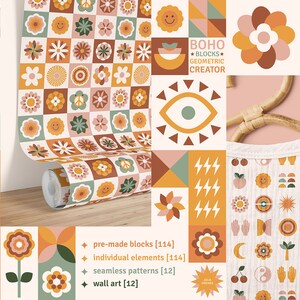 Boho Blocks Geometry Creator - Logo Digital Clipart - Printable Wall ...