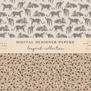 Leopard Digital Papers - Commercial Use - Scrapbook Paper - Seamless ...