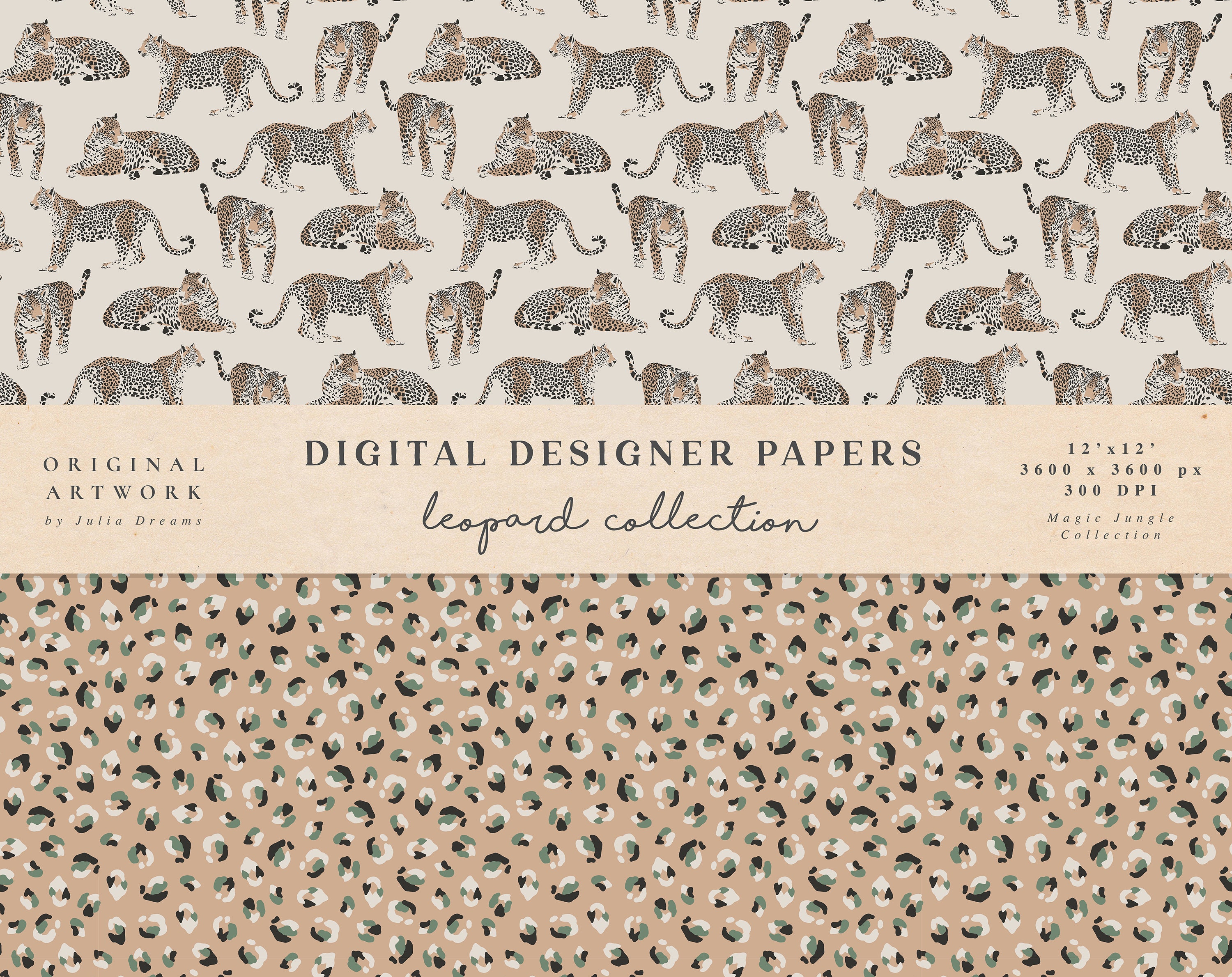 Leopard Digital Papers Commercial Use Scrapbook Paper - Etsy