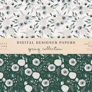 Digital Papers Spring Set - Scrapbook Papers - Seamless Patterns ...