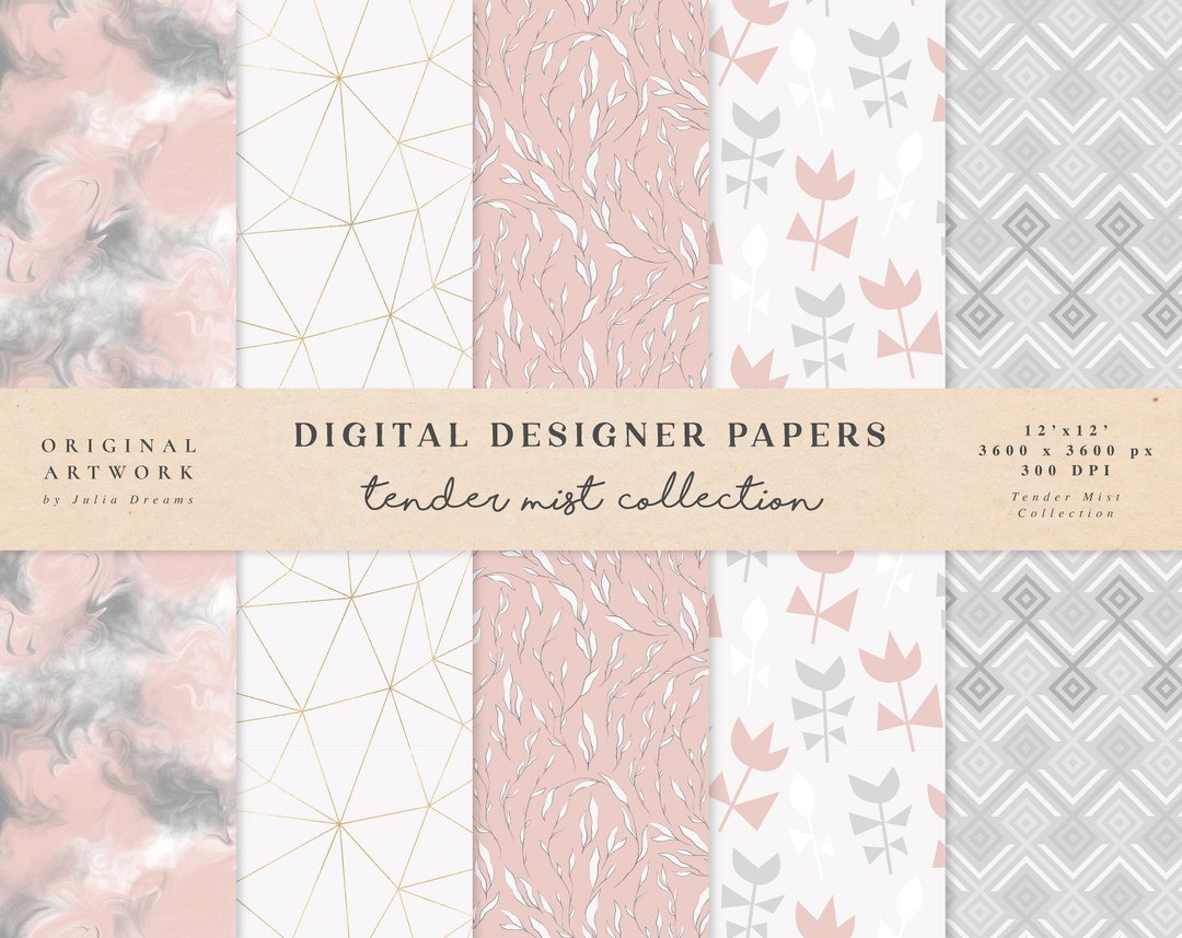 Tender Mist Digital Paper - Watercolor Scrapbook Papers - Seamless ...