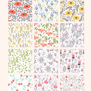 Blooming Bouquet Digital Paper Set - Scrapbook Paper - Seamless ...