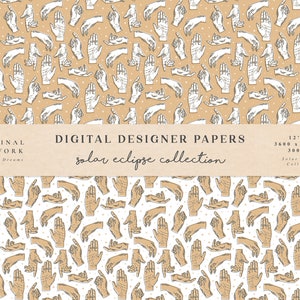 Digital Paper Solar Eclipse - Scrapbook Papers - Seamless Patterns ...