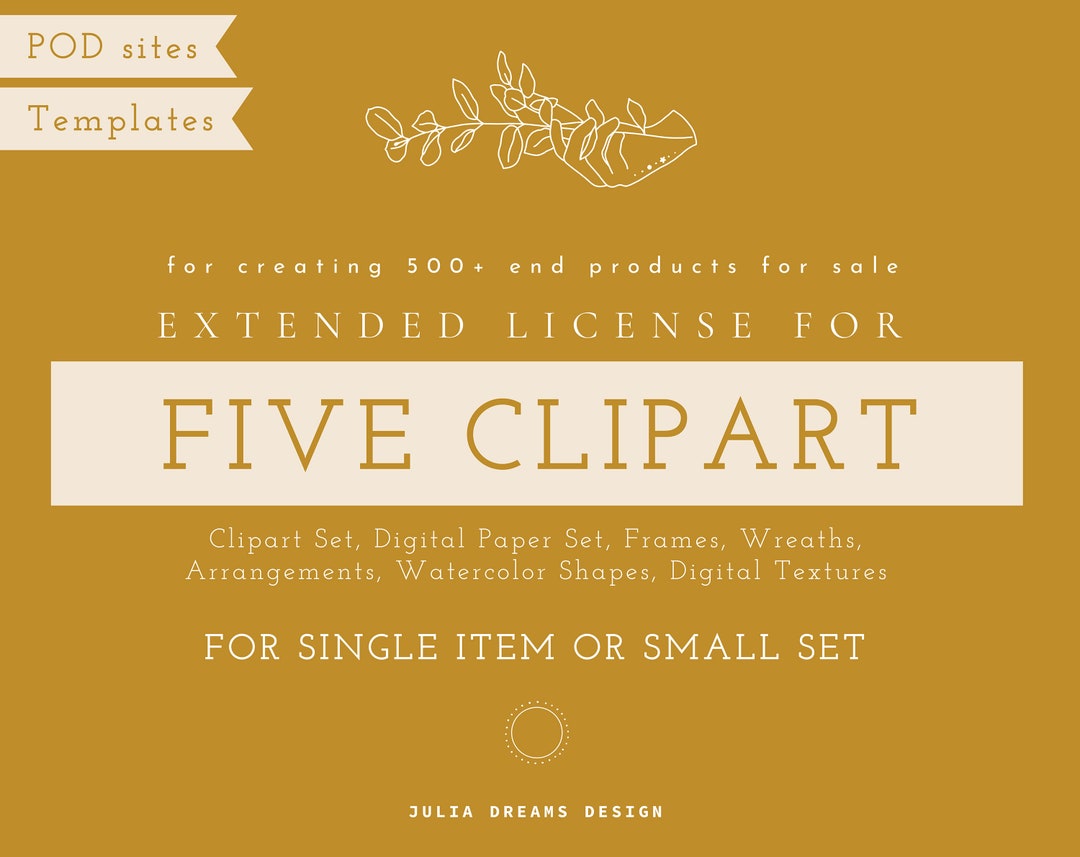 Extended License Five Clipart - for Five Single Clipart or Five Clipart ...