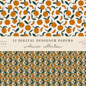 Valencia Digital Paper - Scrapbook Paper - Seamless Patterns - Digital ...