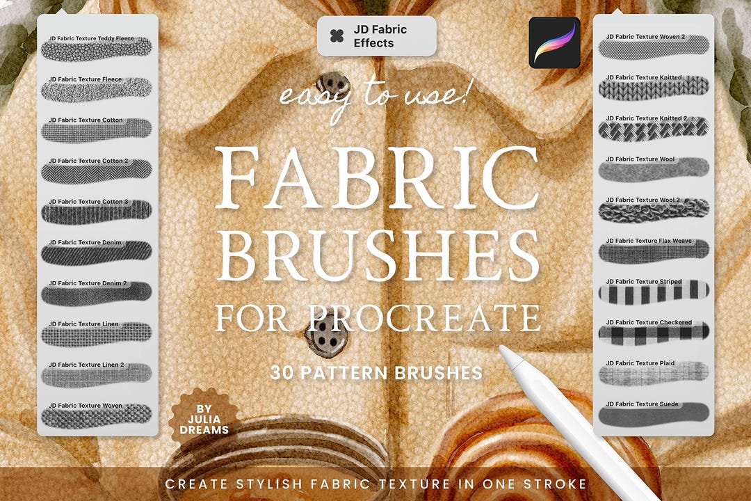Fabric Effects Brushes - Fabric Texture Procreate - Knitted Fleece ...