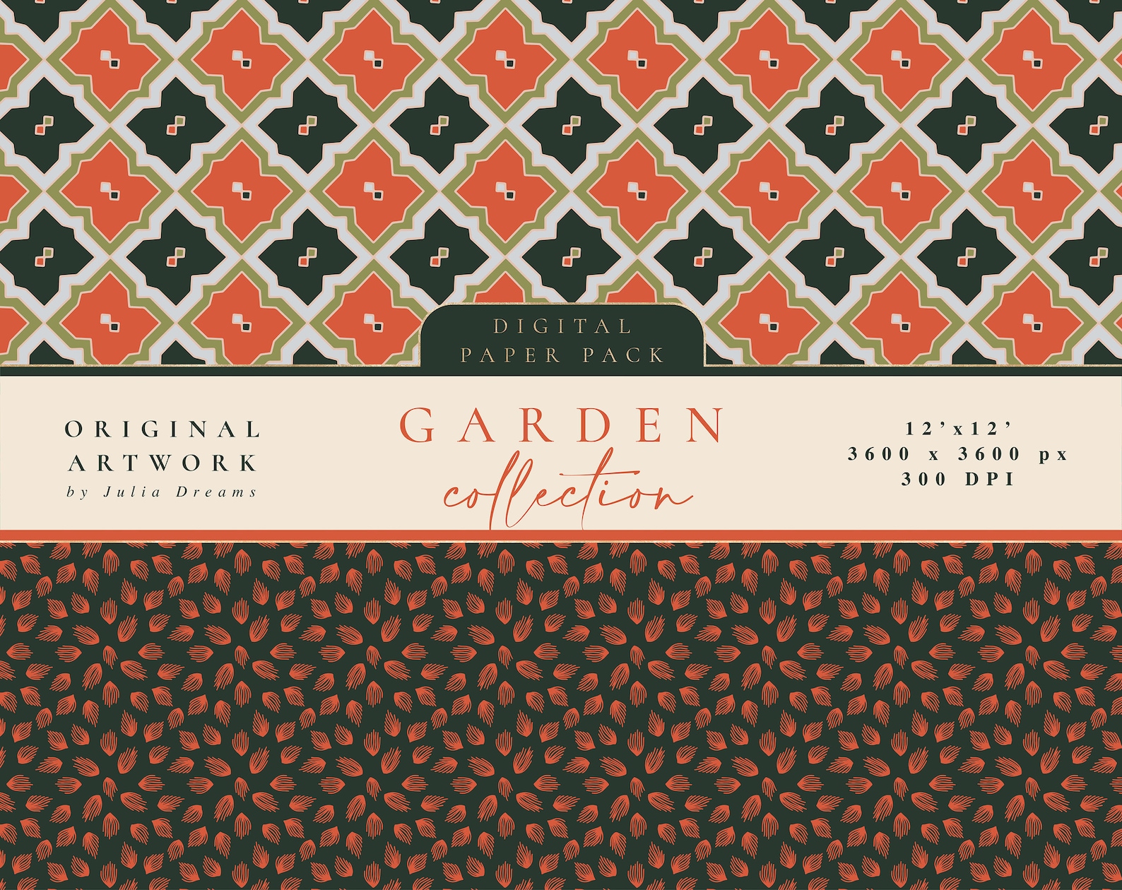 Garden Digital Paper Scrapbook Paper Seamless Patterns - Etsy