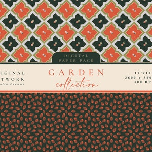 Garden Digital Paper - Scrapbook Paper - Seamless Patterns - Digital ...