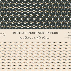 Southern Digital Paper Set - Scrapbook Paper - Seamless Patterns ...