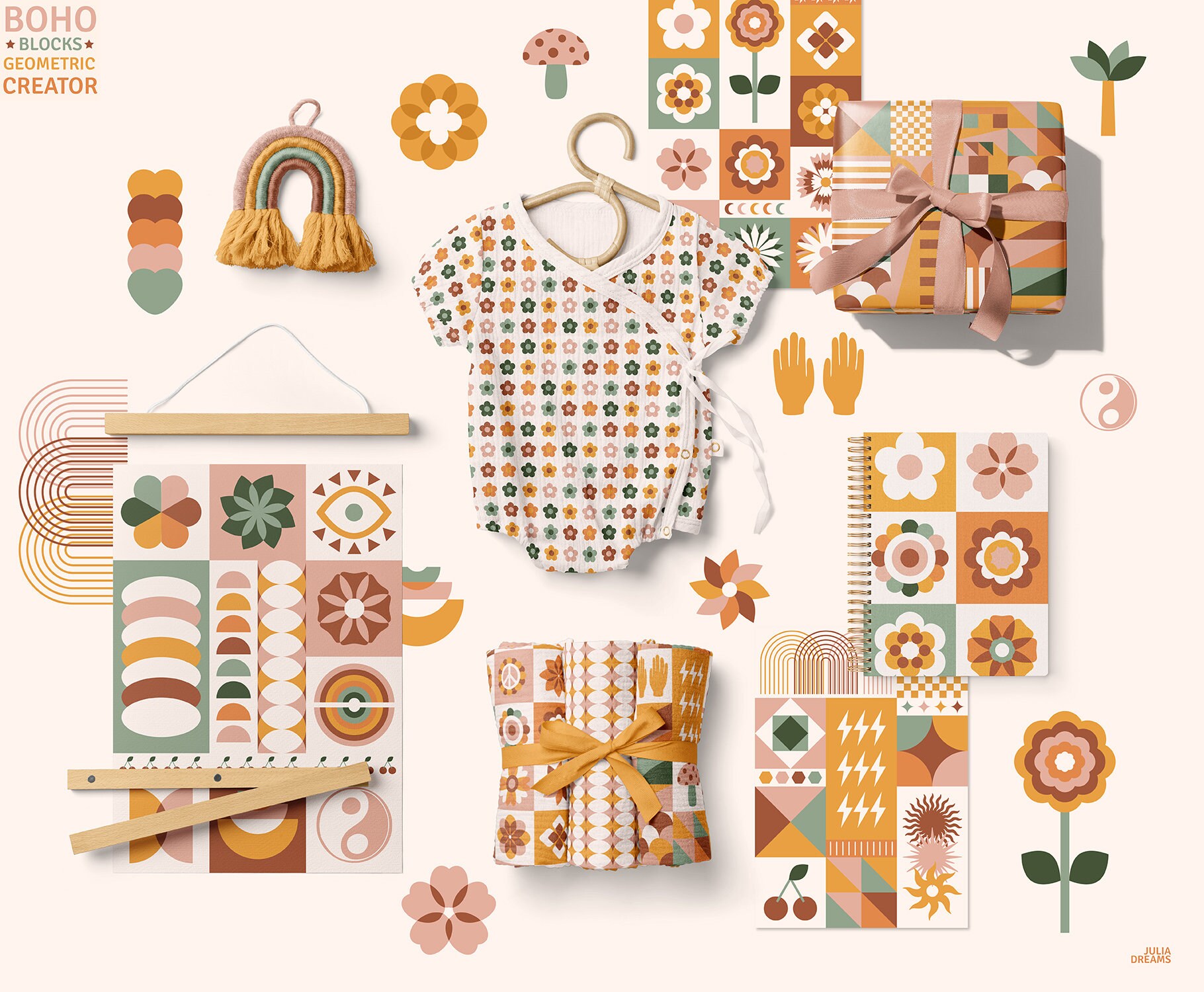 Boho Blocks Geometry Creator - Logo Digital Clipart - Printable Wall ...