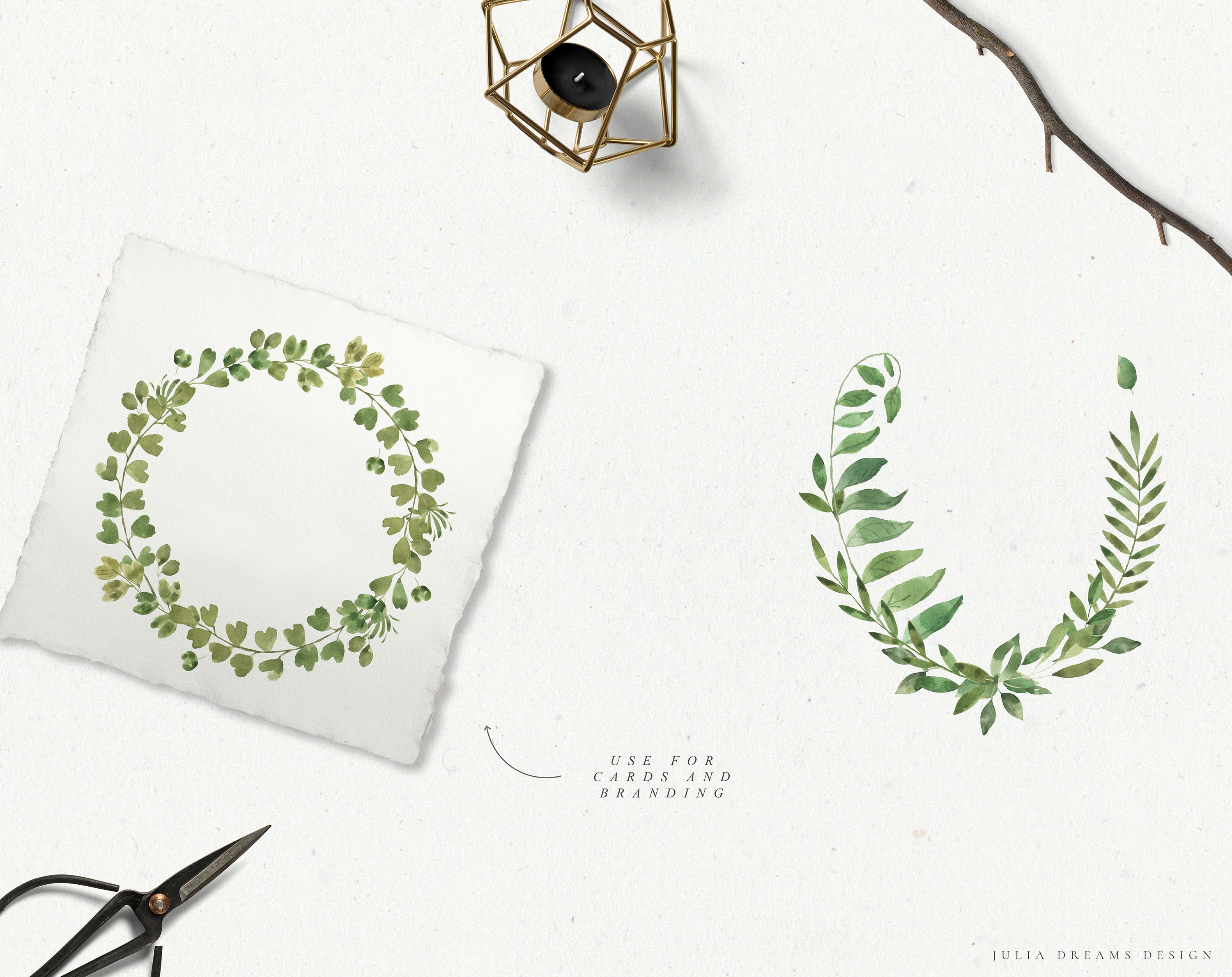 Watercolor Greenery Floral Wreaths Set Digital Clipart - Etsy