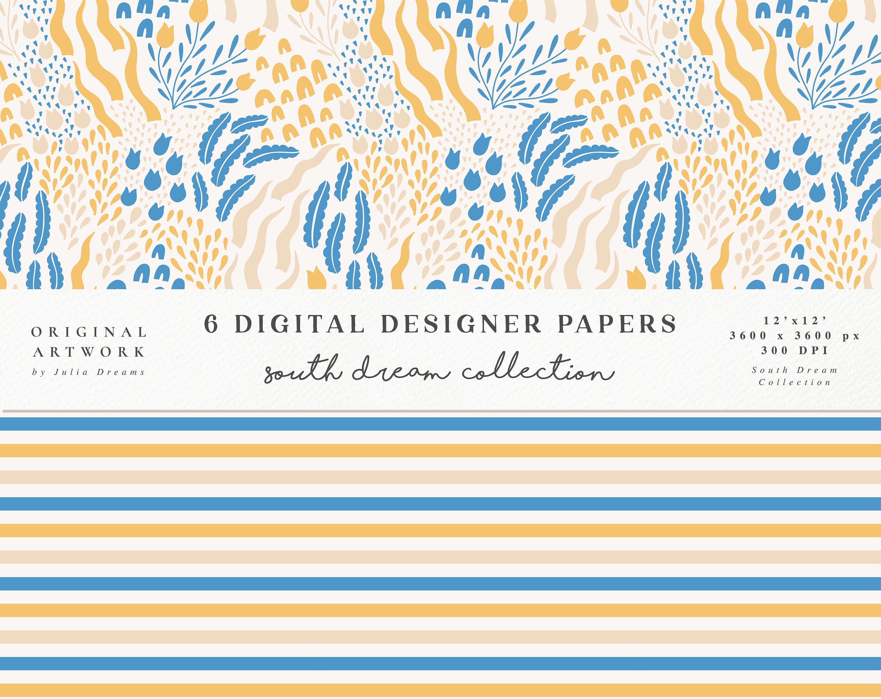 South Dream Digital Papers Scrapbook Paper Set Seamless - Etsy