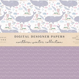 Northern Winter Digital Paper - Scrapbook Paper - Seamless Patterns ...