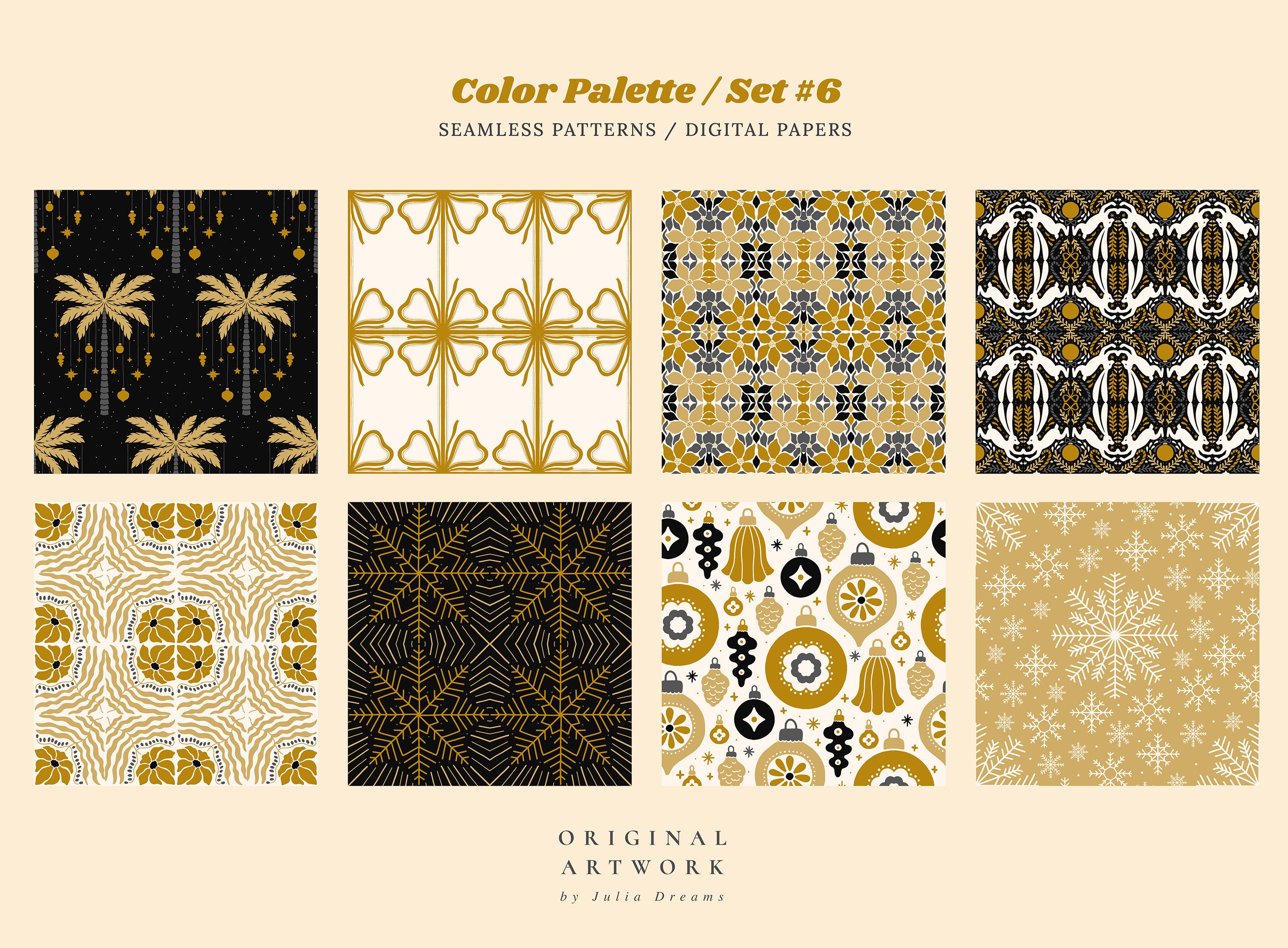 Gold New Year Digital Paper Set Scrapbook Paper Seamless - Etsy