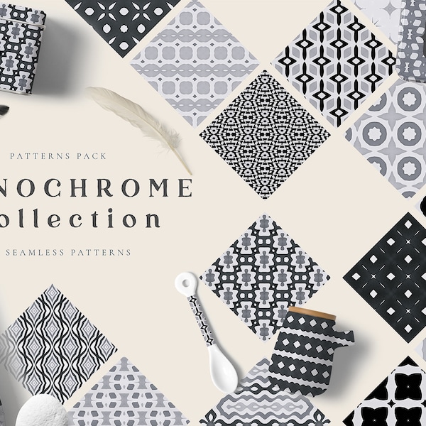 Digital Paper Black and White - Etsy