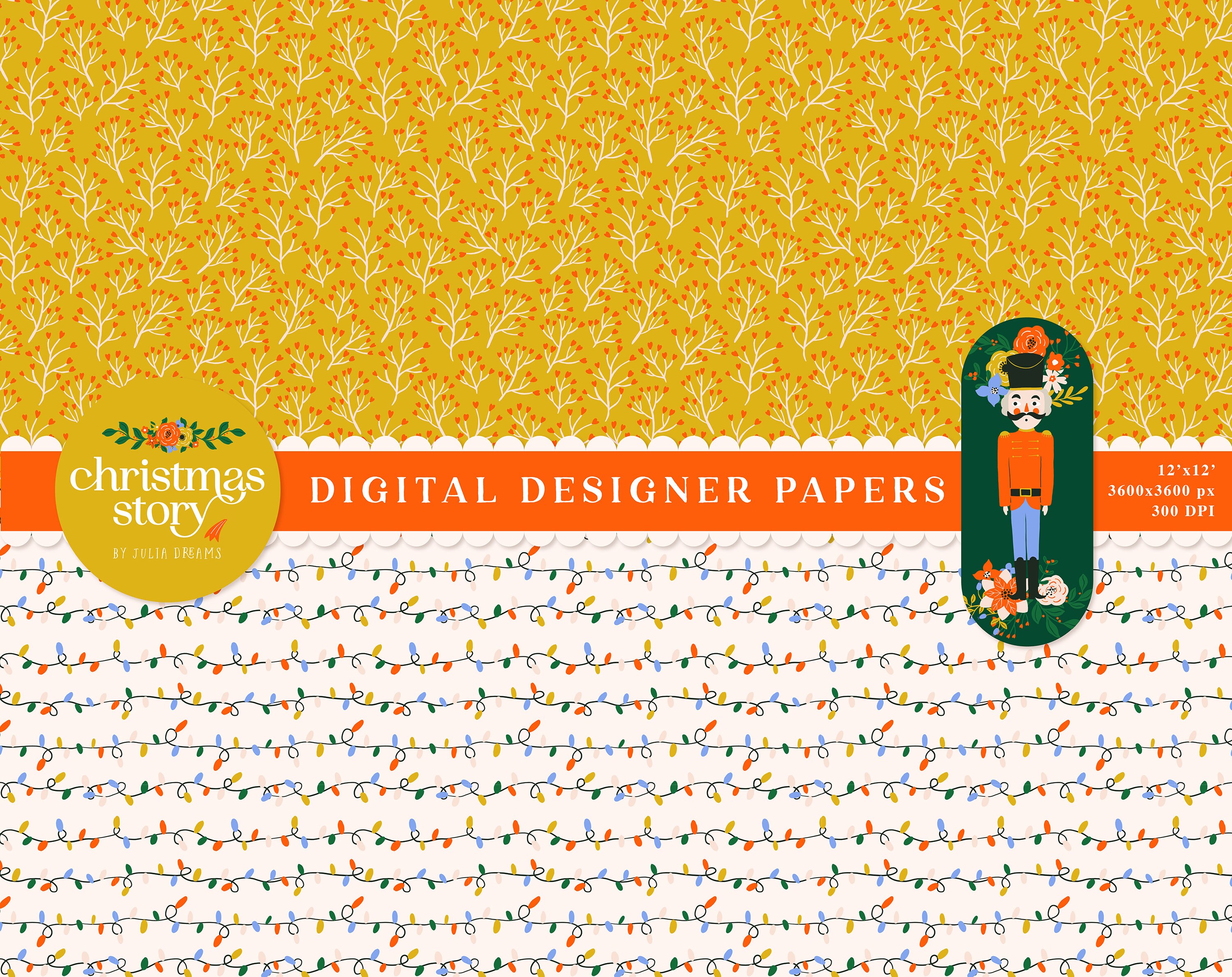 Christmas Story Digital Paper Set 1 - Nutcracker Scrapbook Paper ...