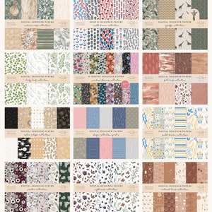 Unique Digital Paper Bundle - Seamless Patterns - Printable Scrapbook ...