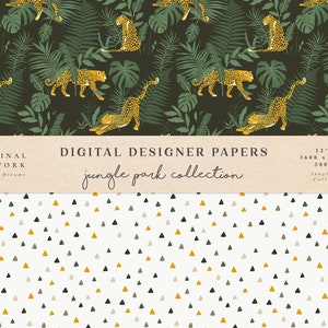 Jungle Digital Paper - Scrapbook Paper - Seamless Patterns - Digital ...