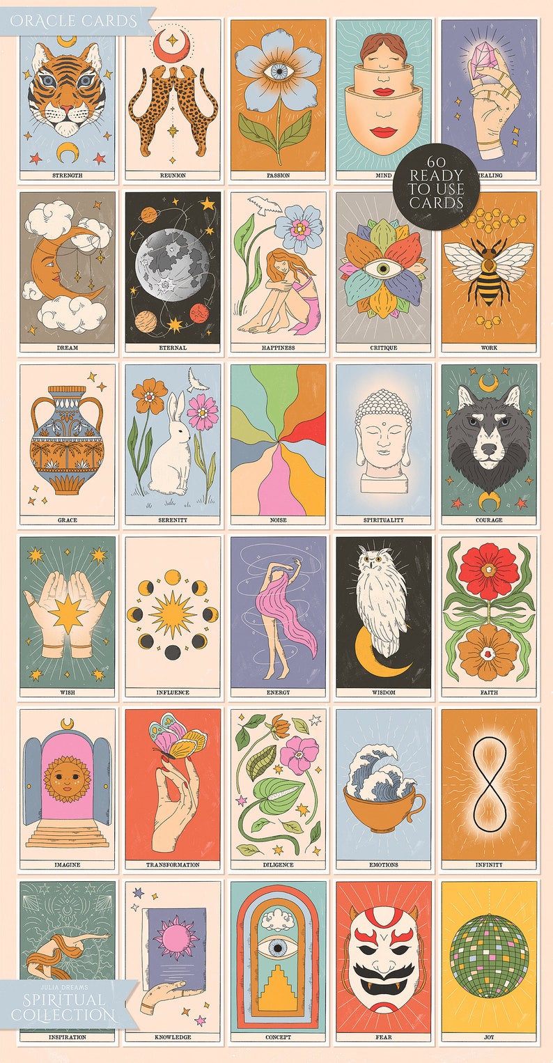 Spiritual Collection - Oracle Cards Digital Clipart - Individual PNG ...