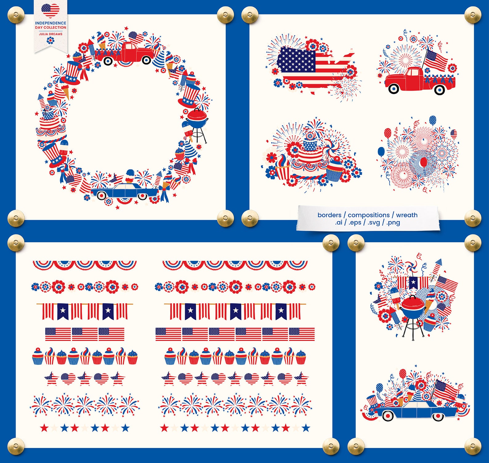 Independence Day Clipart - 4th of July Clipart Svg Bundle Download ...
