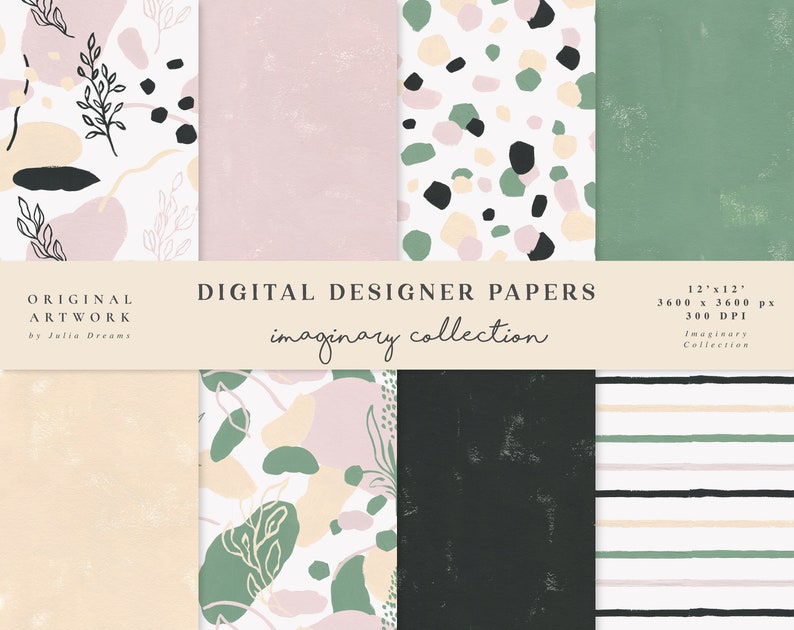 Imaginary Digital Paper - Scrapbook Paper - Seamless Patterns - Digital ...