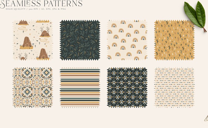 Southern Digital Paper Set - Scrapbook Paper - Seamless Patterns ...