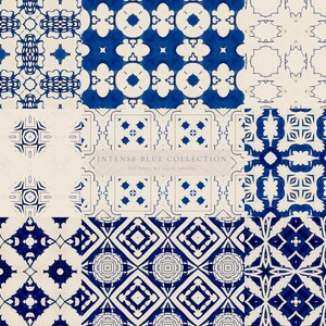 Intense Blue Digital Paper - Scrapbook Papers - Seamless Patterns ...