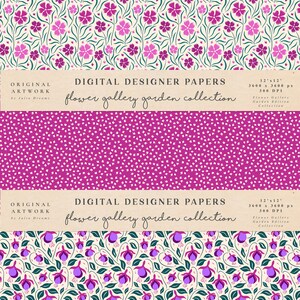 Flower Gallery Garden Digital Papers - Part 1 - Scrapbook Paper ...