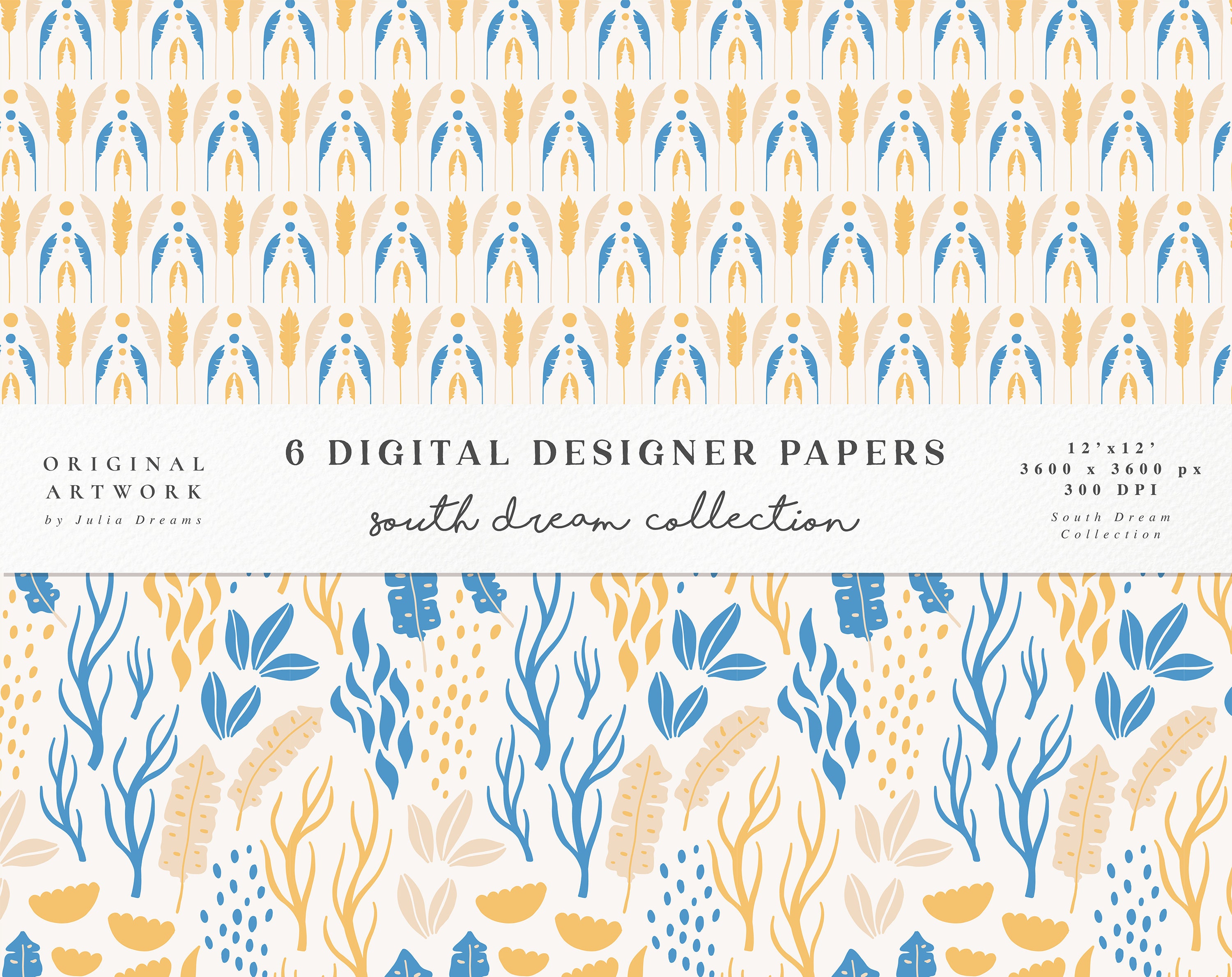 South Dream Digital Papers Scrapbook Paper Set Seamless - Etsy